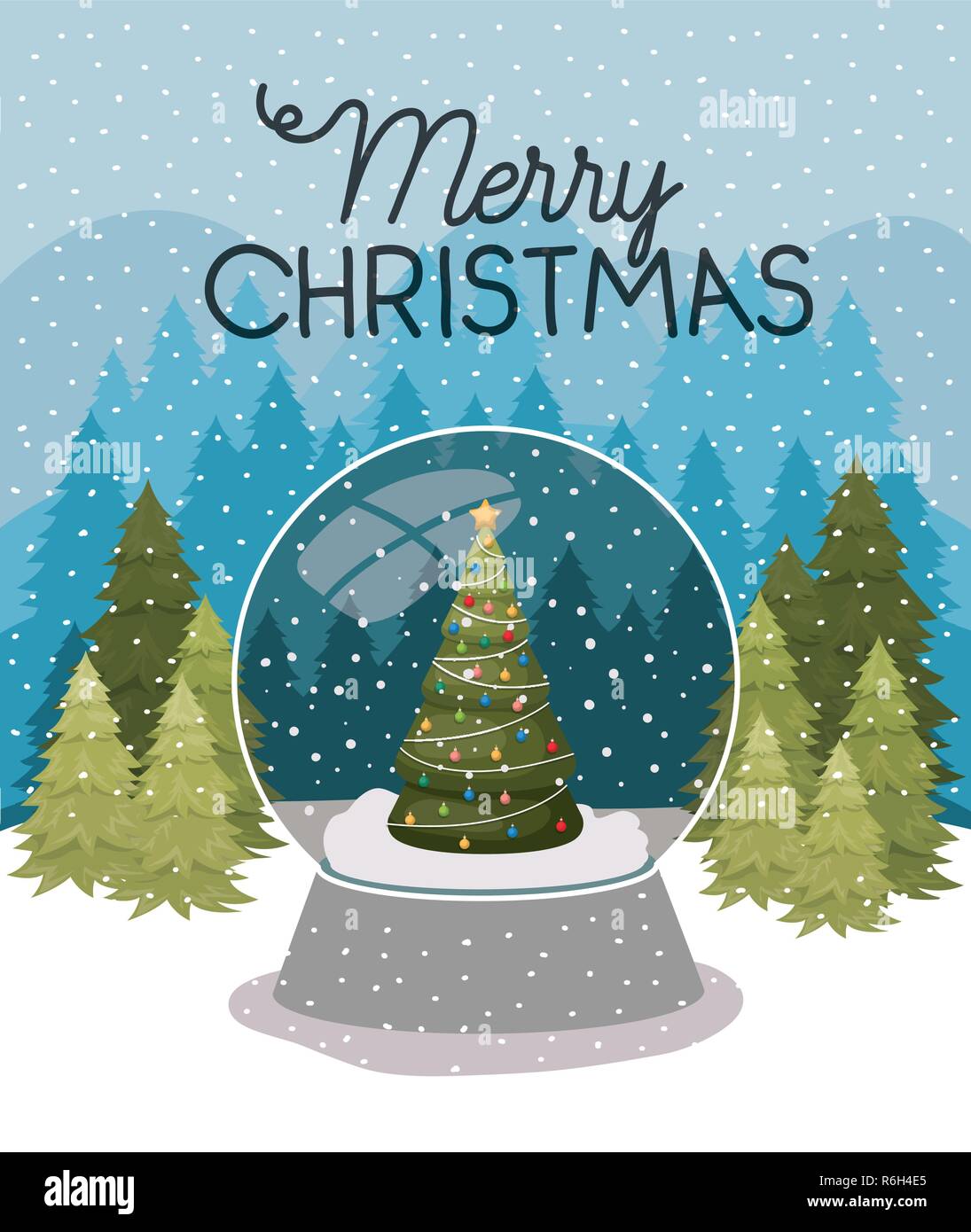 Beautiful snowscape Stock Vector Images - Alamy