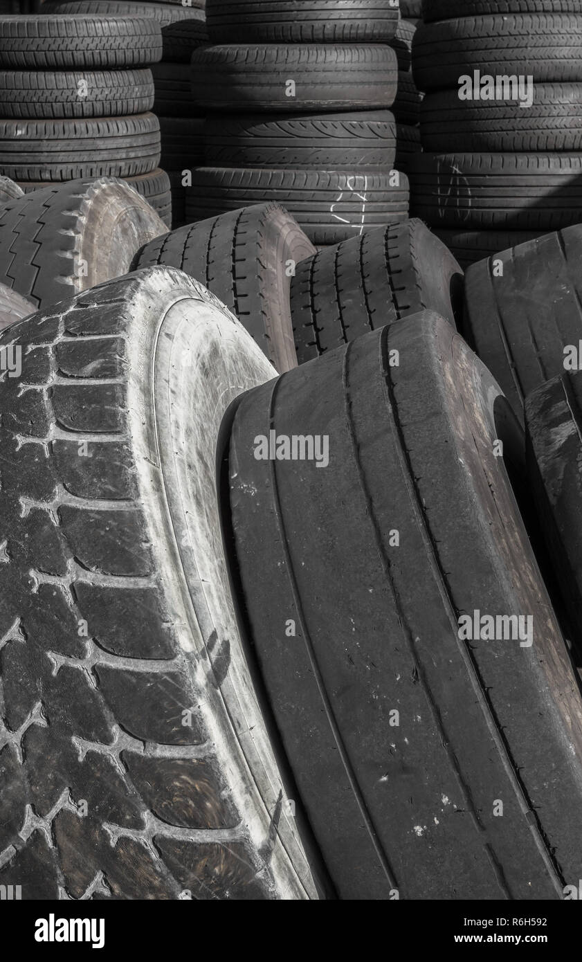 Old rubber lorry tyre hi-res stock photography and images - Alamy