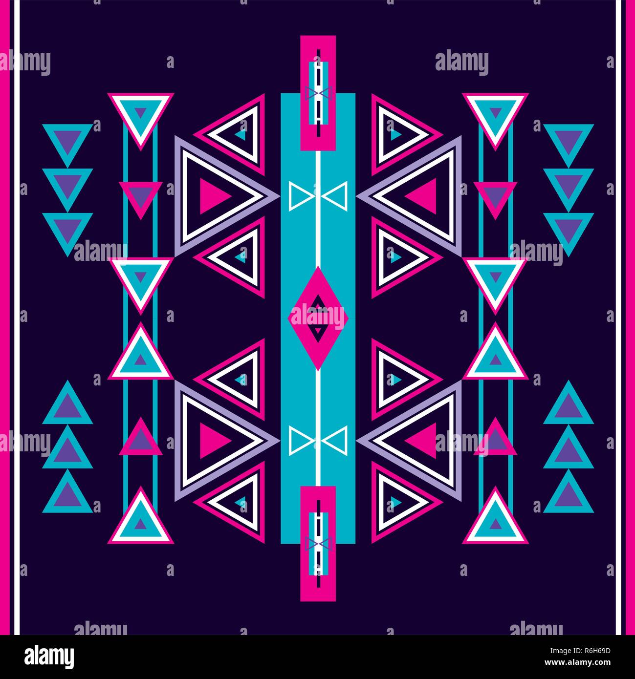 Seamless Ethnic Tribal Pattern Geometric Shapes Triangle Stripe