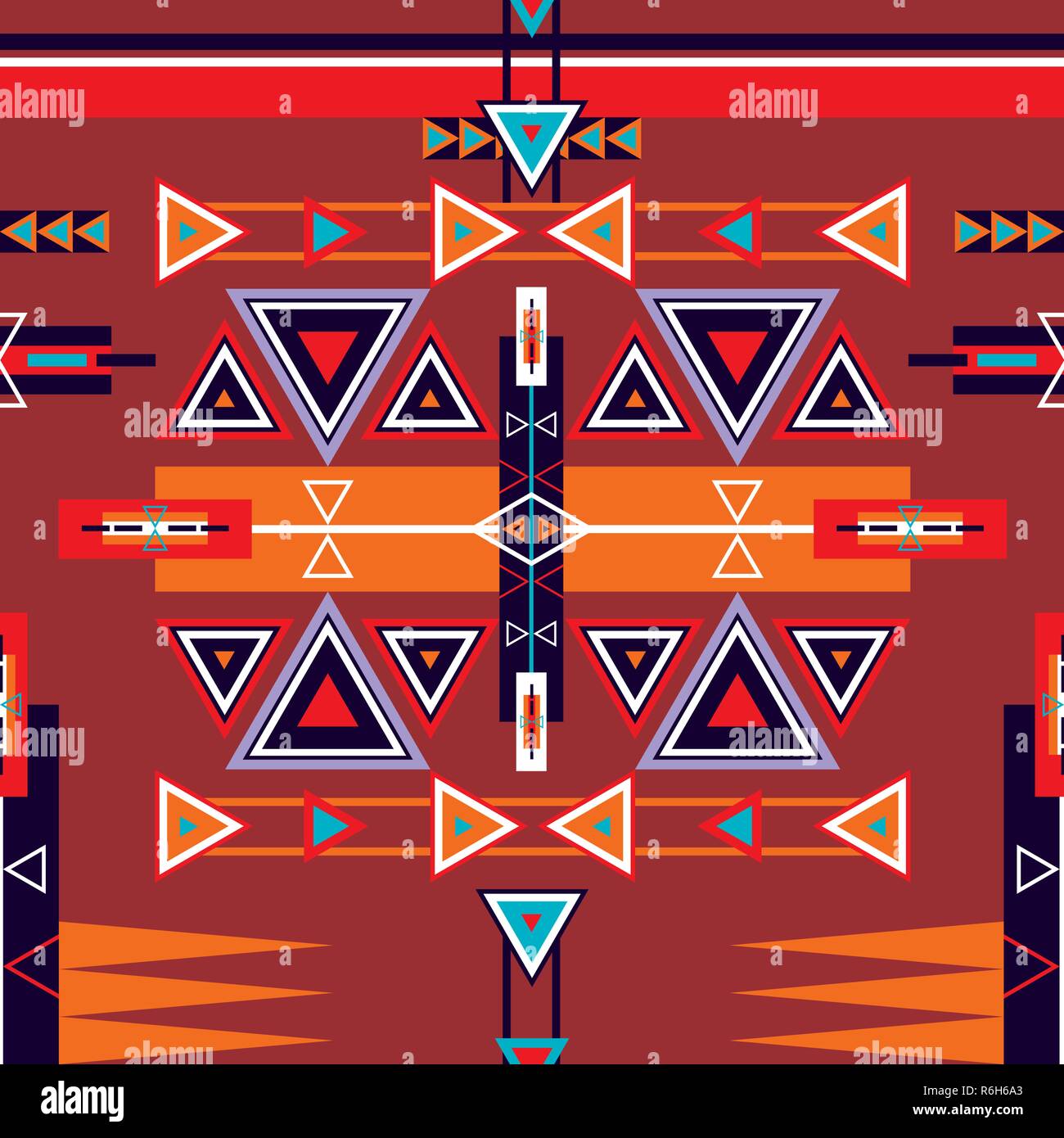 Seamless ethnic tribal pattern Geometric shapes triangle stripe ...