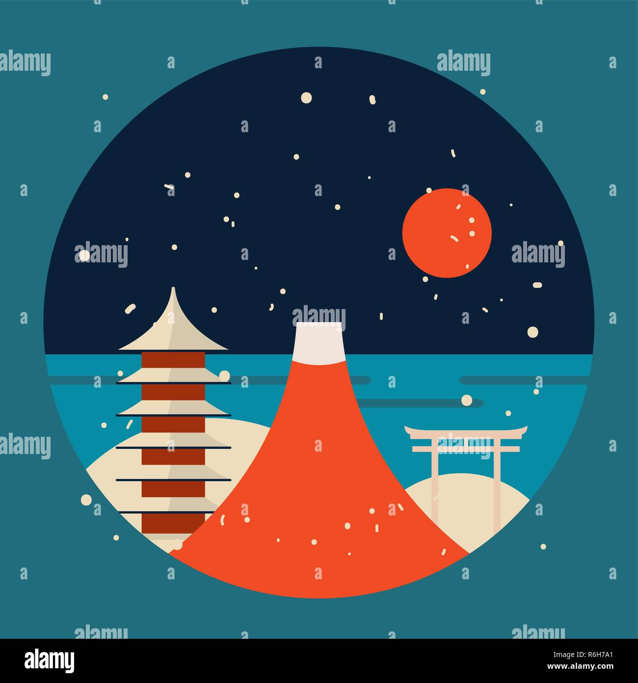 Japan travel background Pagoda Torii Mountain Fuji Beautiful landmarks ...