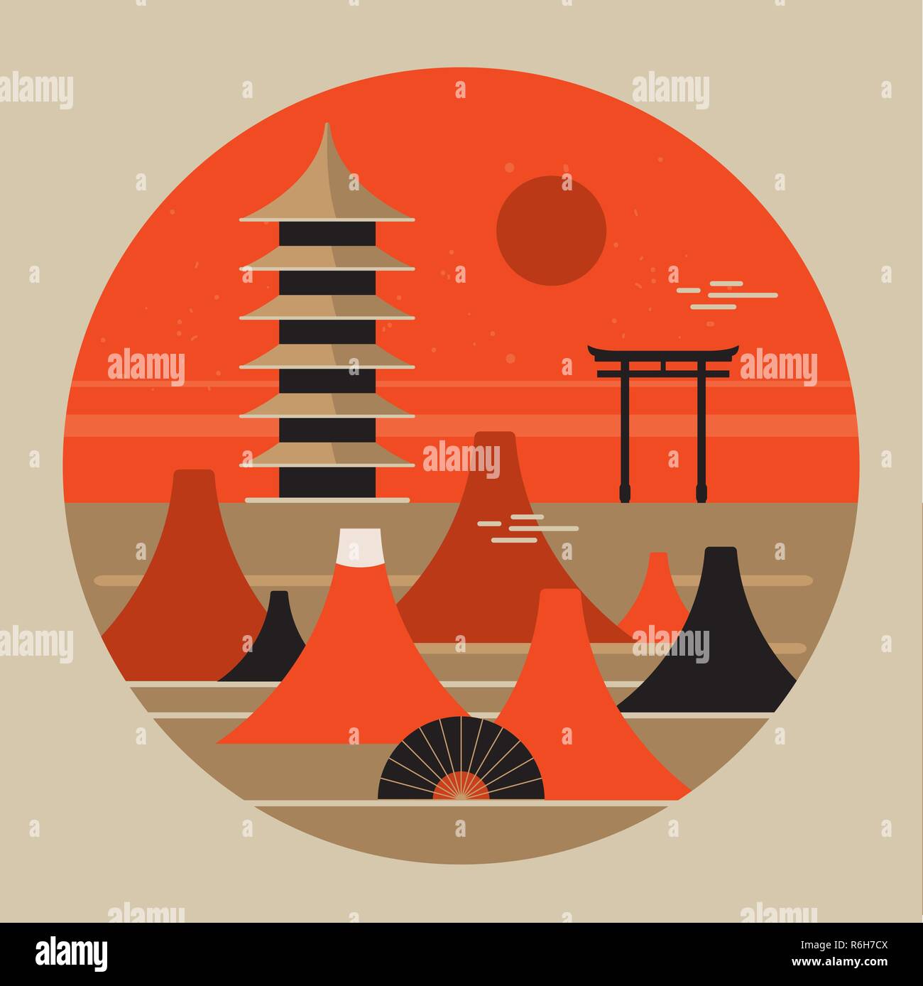 Red torri Stock Vector Images - Alamy