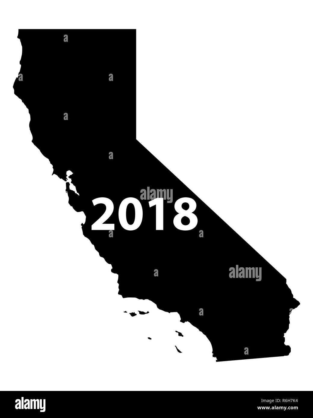map of california 2018 Stock Photo - Alamy