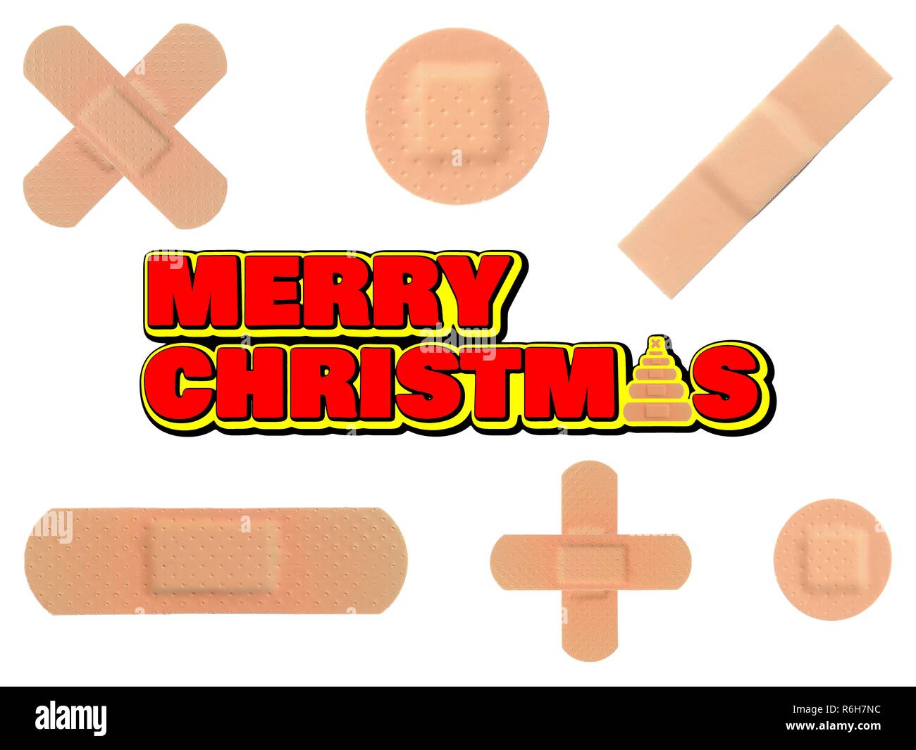 MERRY CHRISTMAS, Letter A of christmAs with Various Strips of Adhesive ...