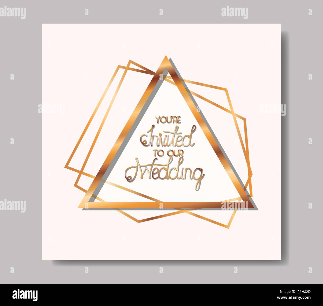 wedding invitation with golden frame Stock Vector Image & Art - Alamy