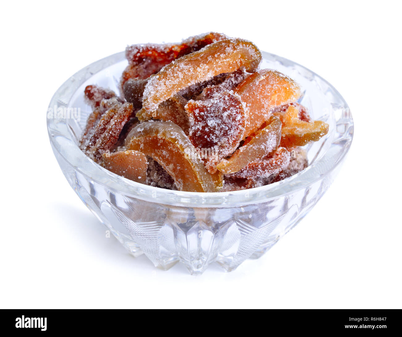 Natural Homemade Fruit Succade in glass dish. Isolated on white ...