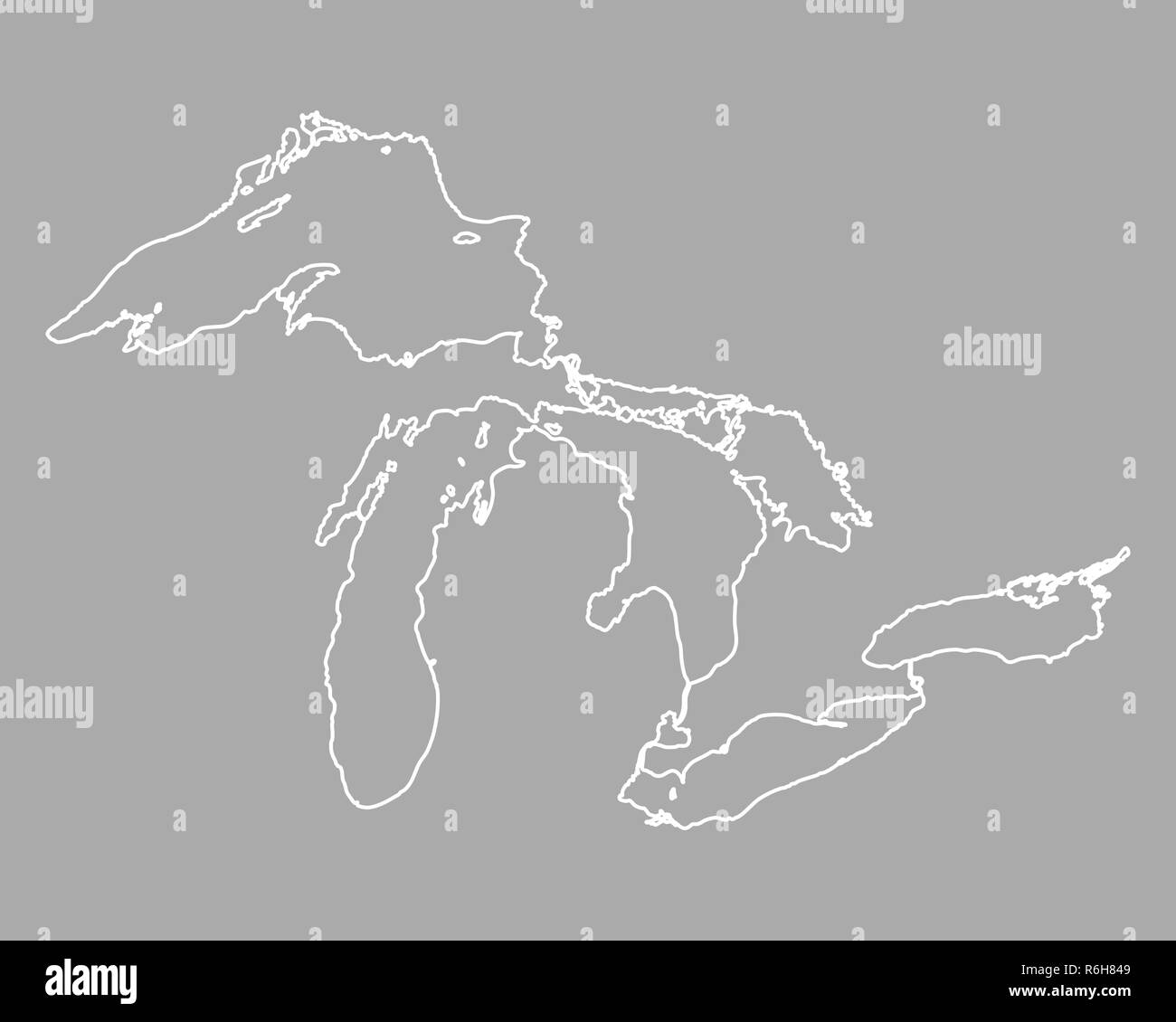 map of the great lakes Stock Photo - Alamy