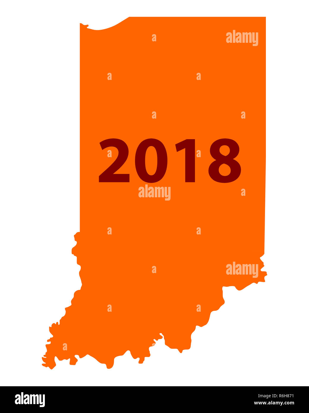 Orange indiana map Cut Out Stock Images & Pictures - Alamy