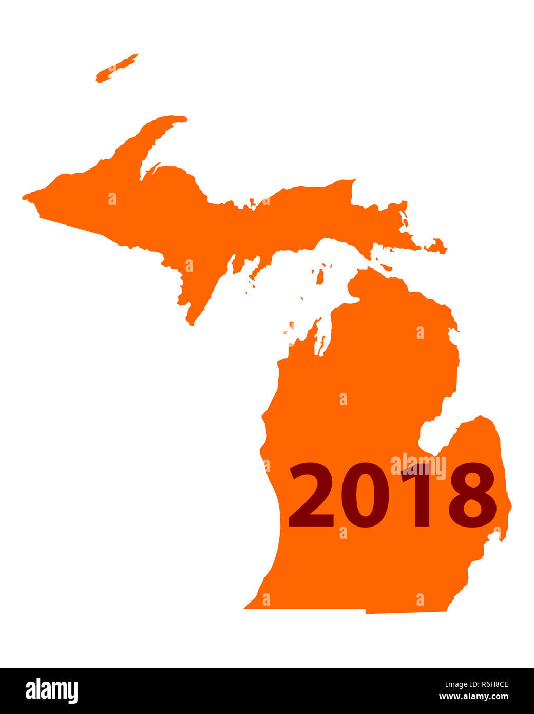 map of michigan 2018 Stock Photo - Alamy