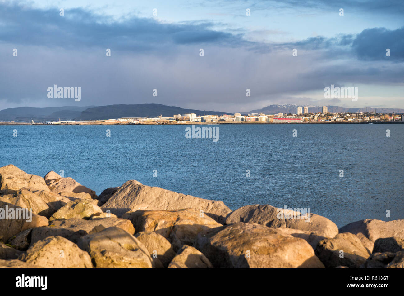Coastal defence and fortification. Stony breakwater in sea. Breakwater ...