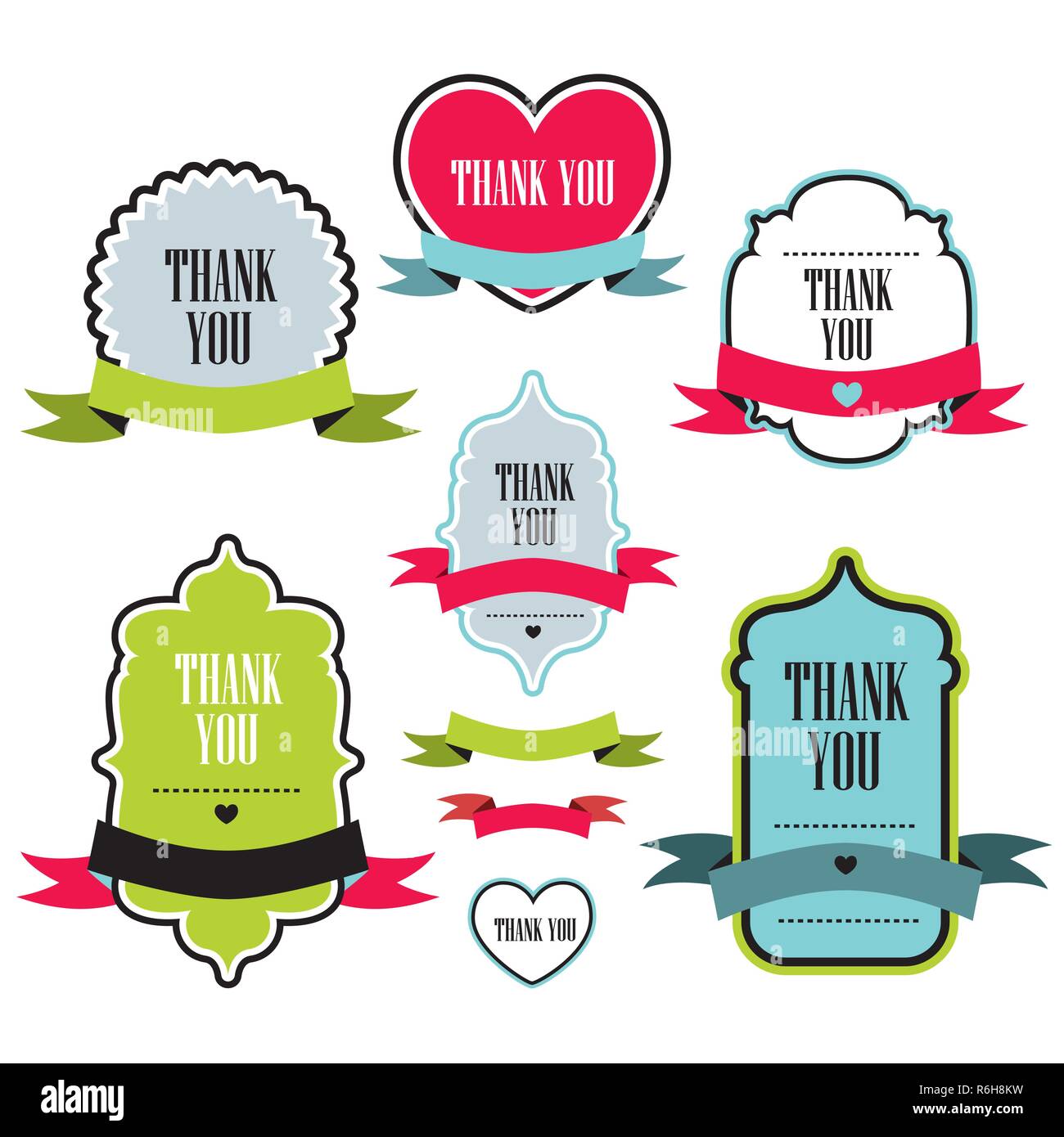 Collection of labels and ribbons design elements. Vector illustration ...