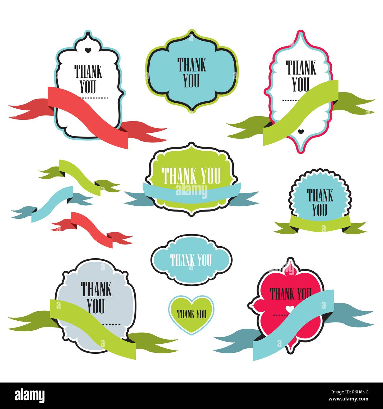 Collection of labels and ribbons design elements. Vector illustration ...