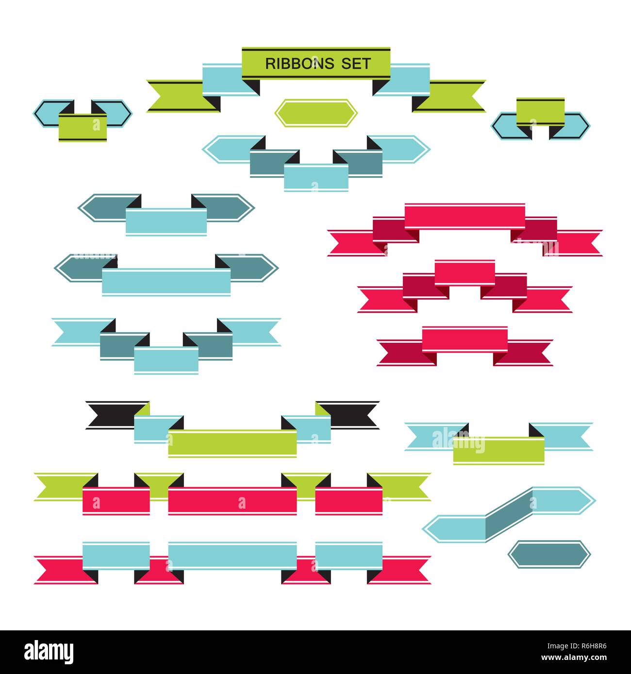 Set of colorful vector ribbons isolated on white background. Vector ...