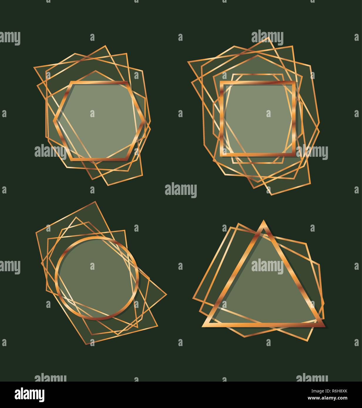 geometric and golden frames Stock Vector Image & Art - Alamy