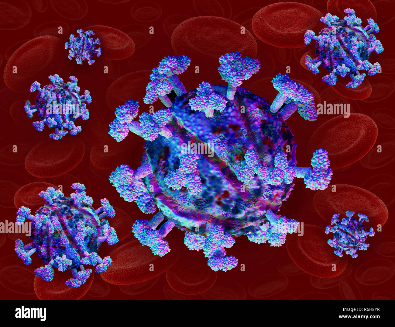 Illustrations human immunodeficiency virus, HIV virus Stock Photo - Alamy