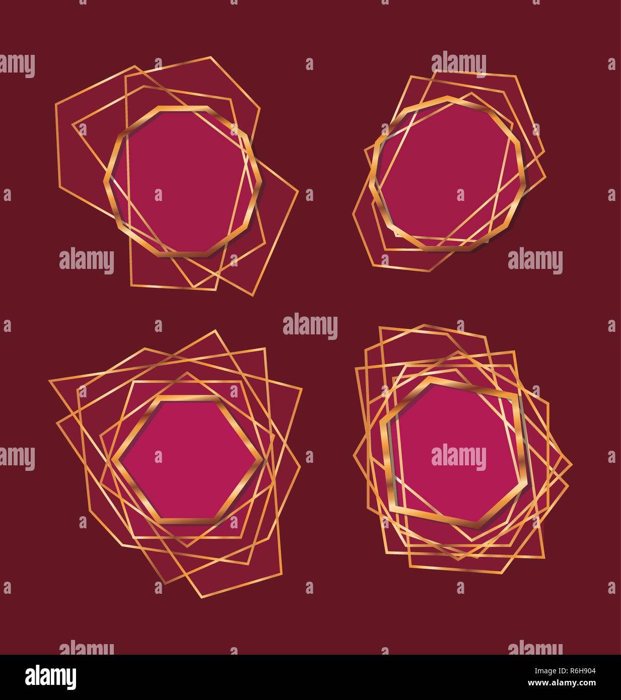 geometric and golden frames Stock Vector Image & Art - Alamy