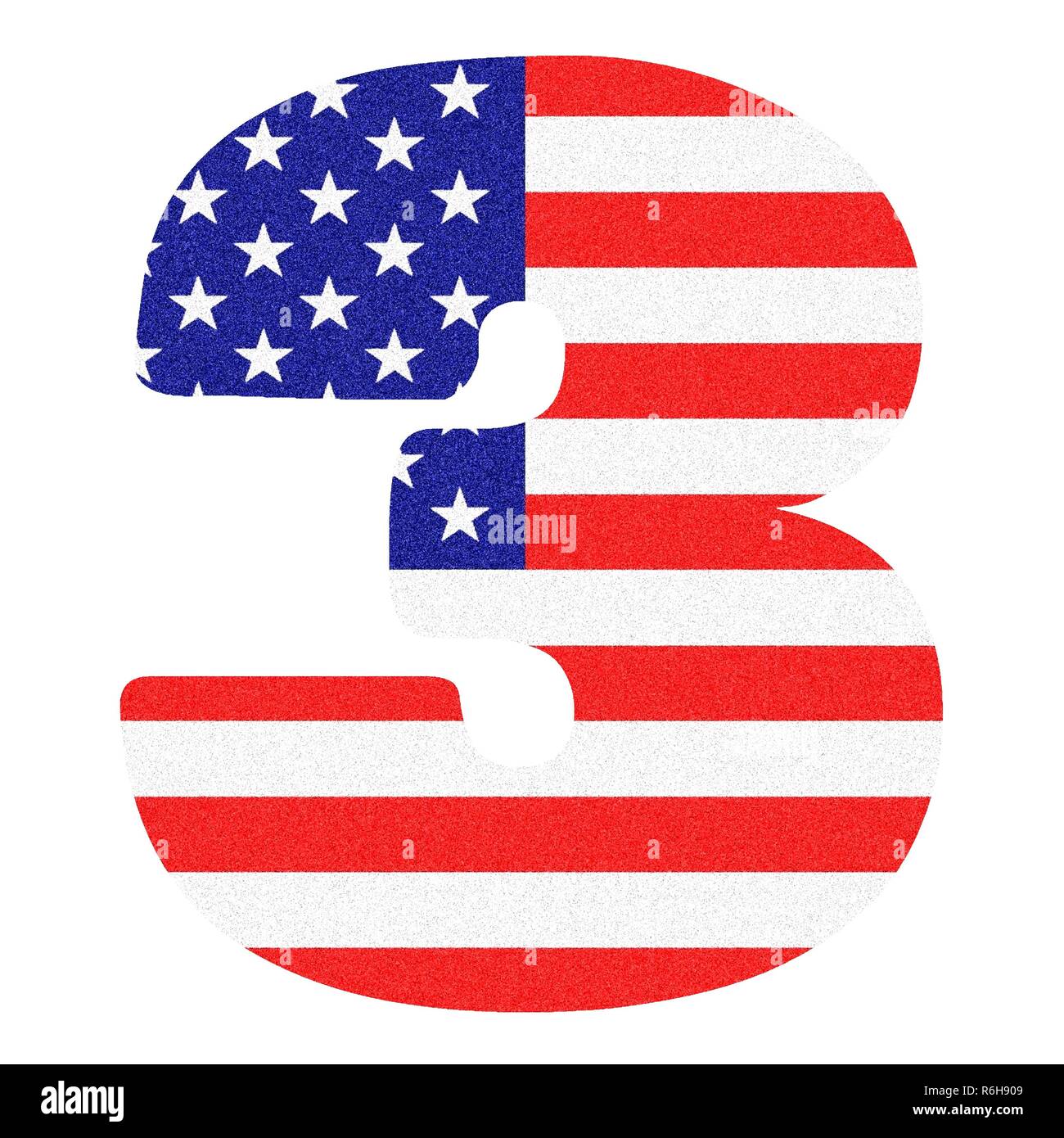 Number on The United States of America Flag style with Black marbled ...