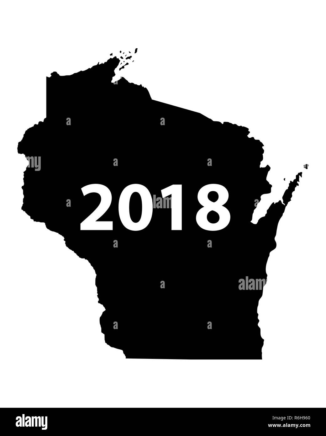 Map of wisconsin Black and White Stock Photos & Images - Alamy