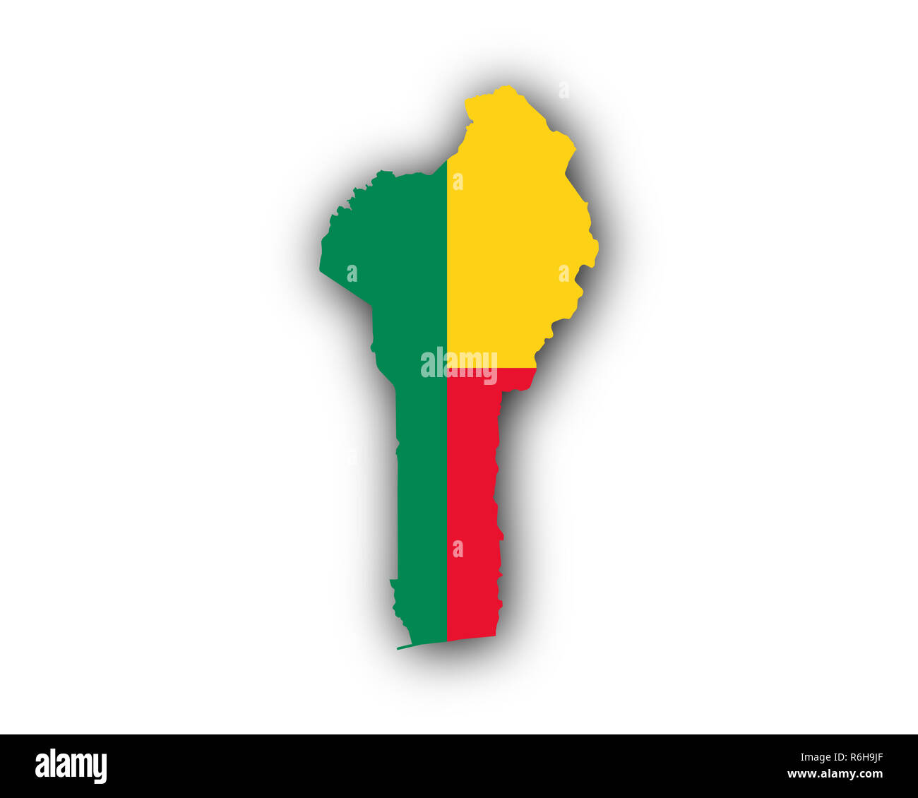 map and flag of benin Stock Photo - Alamy