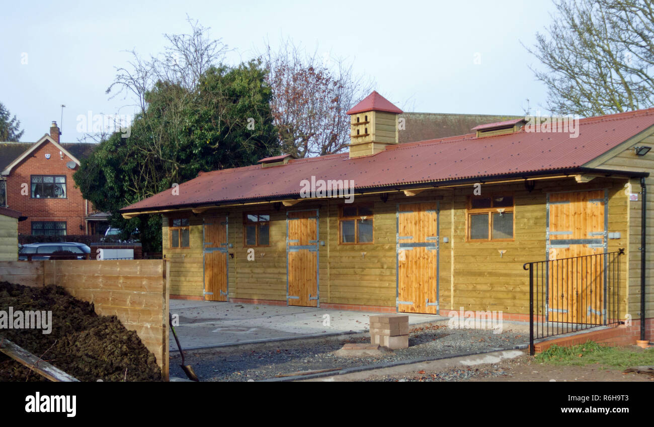 Brand New Timber Stable Block, UK Stock Photo - Alamy
