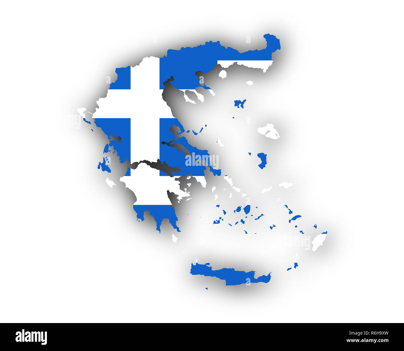 map and flag of greece Stock Photo - Alamy