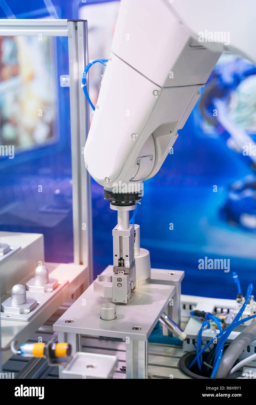 Robotic Arm production lines modern industrial technology. Automated ...