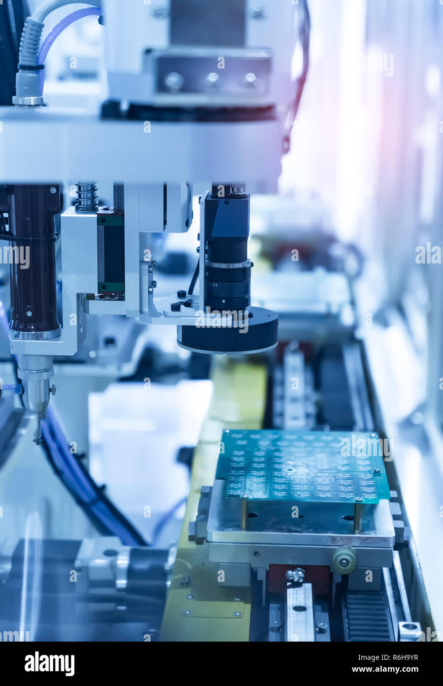 Robotic vision sensor camera system in intellegence factory Stock Photo ...