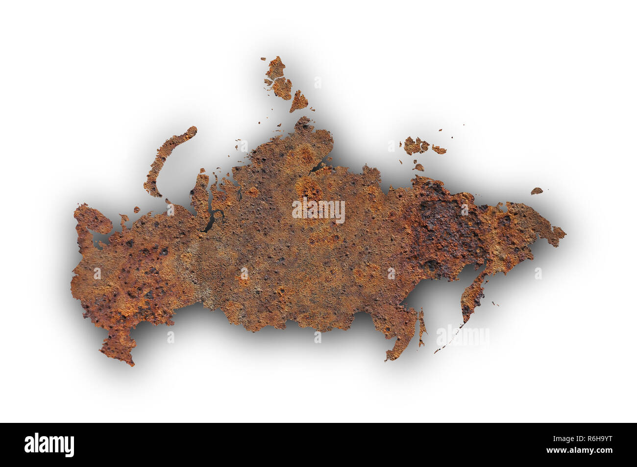 map of russia on rusty metal Stock Photo - Alamy