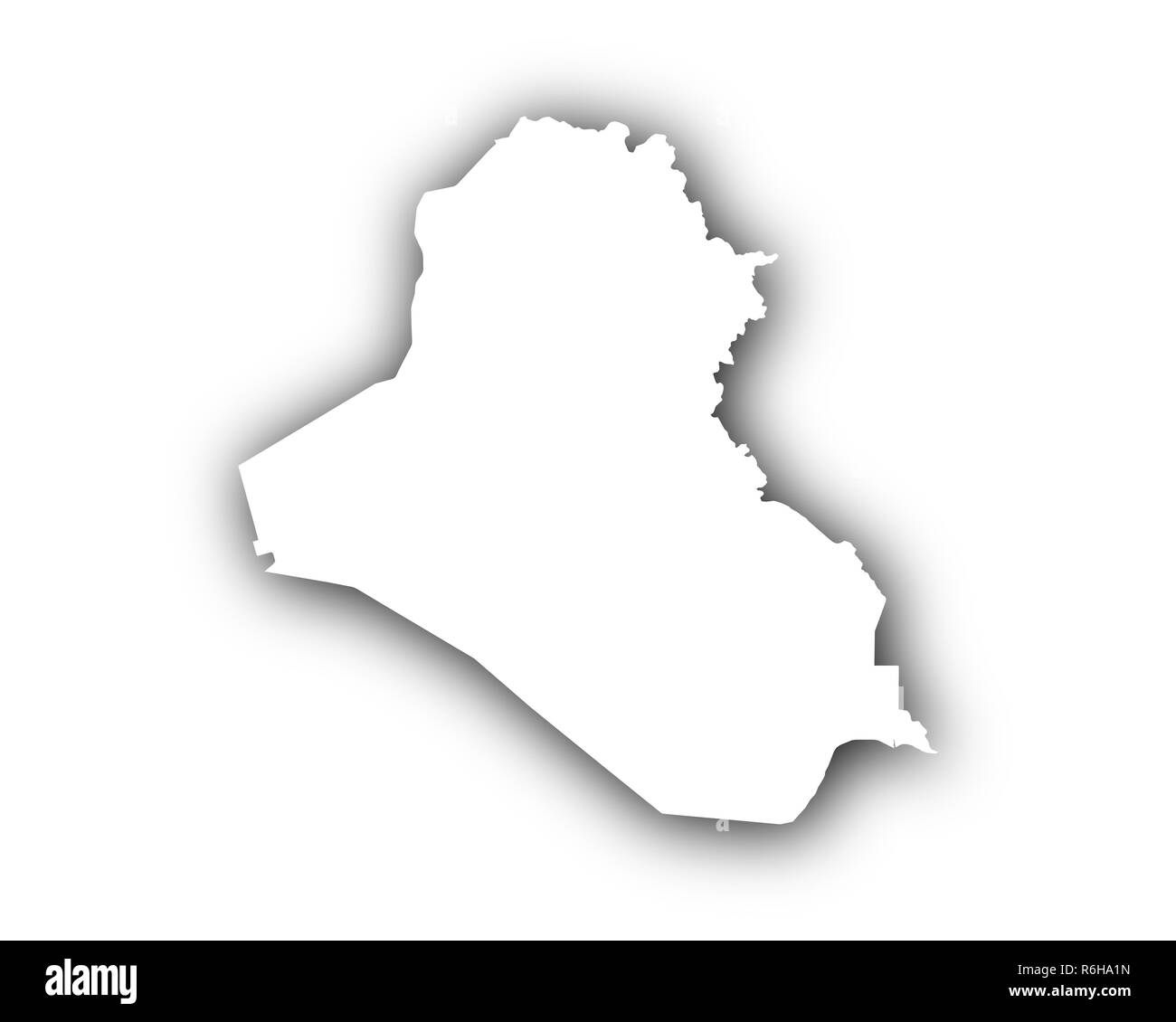 map of iraq with shadow Stock Photo - Alamy
