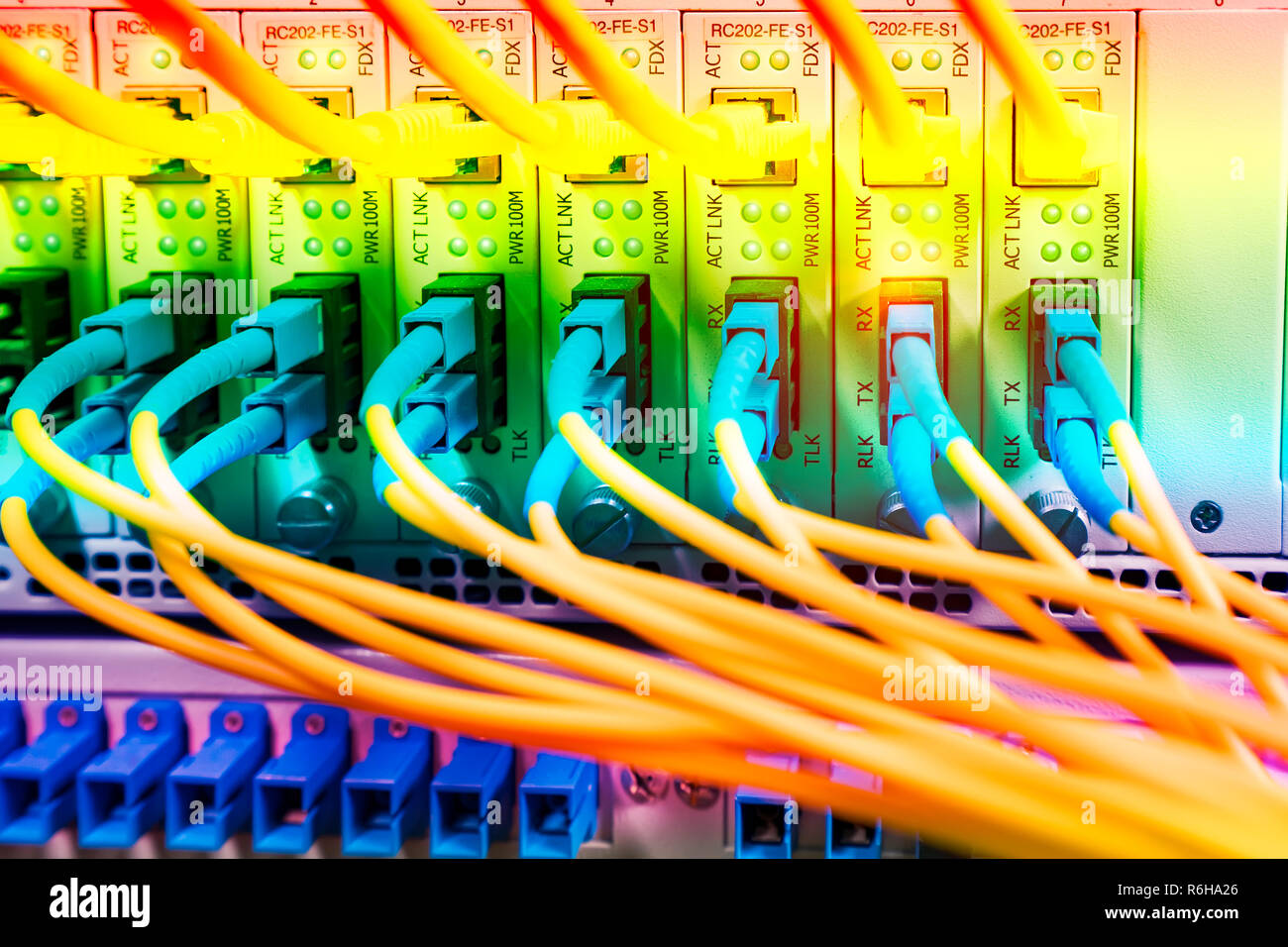 ethernet cable on network switches background Stock Photo - Alamy