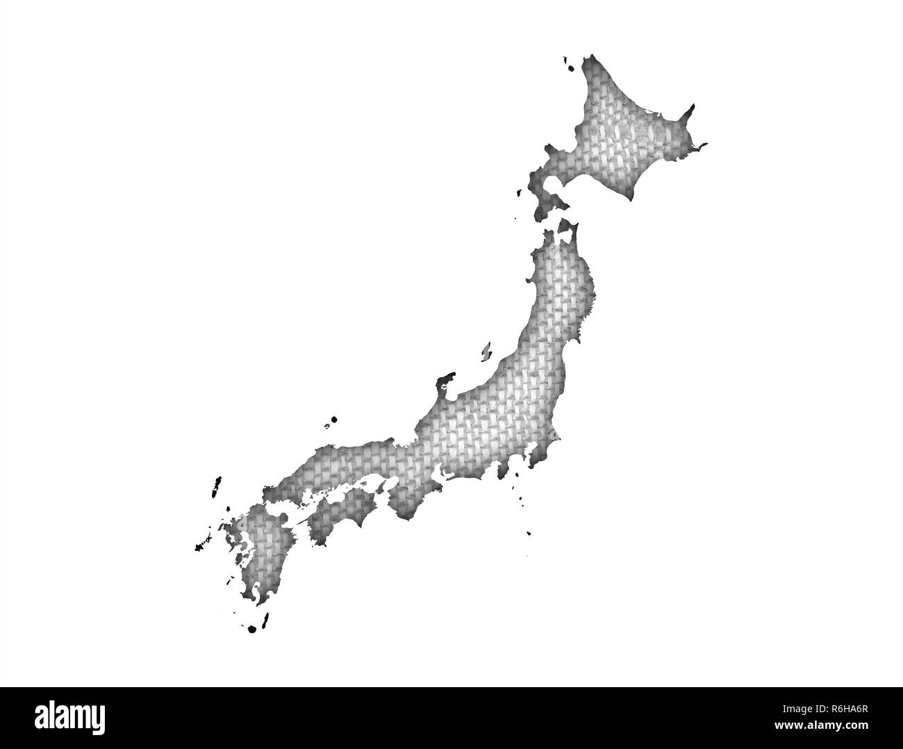 map of japan on old linen Stock Photo - Alamy