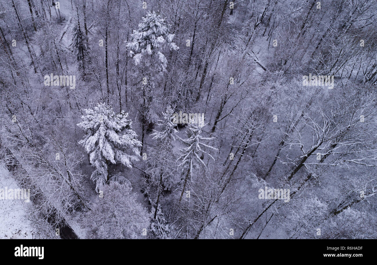 winter landscape from a bird's eye view Stock Photo - Alamy
