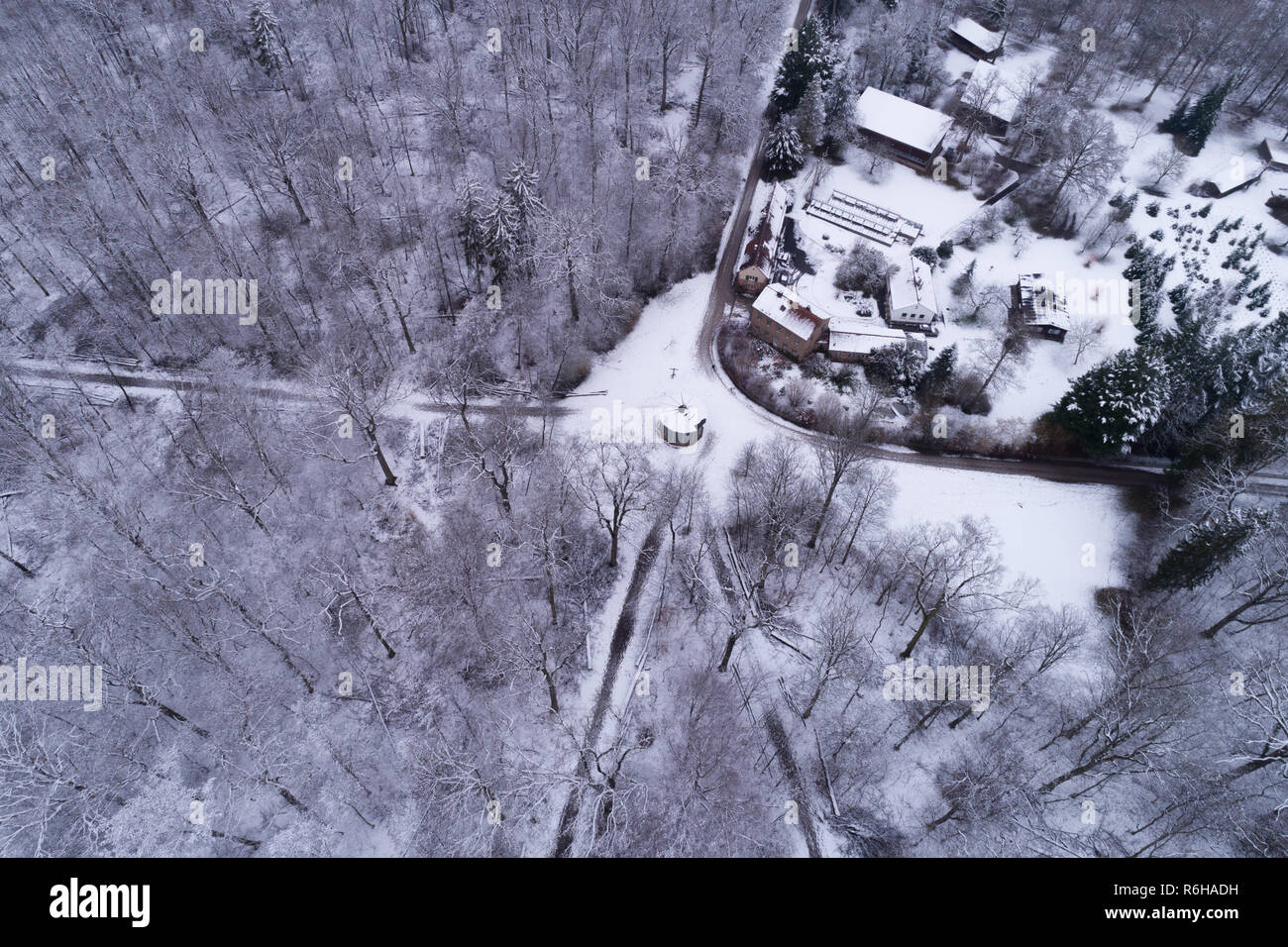 winter landscape from a bird's eye view Stock Photo - Alamy