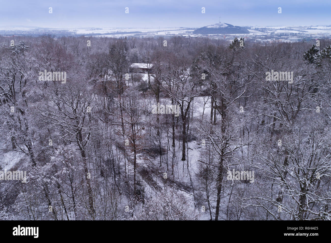winter landscape from a bird's eye view Stock Photo - Alamy