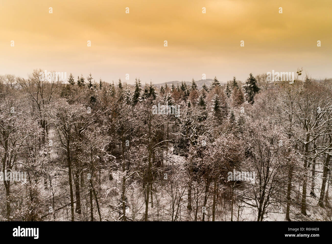 winter landscape from a bird's eye view Stock Photo - Alamy