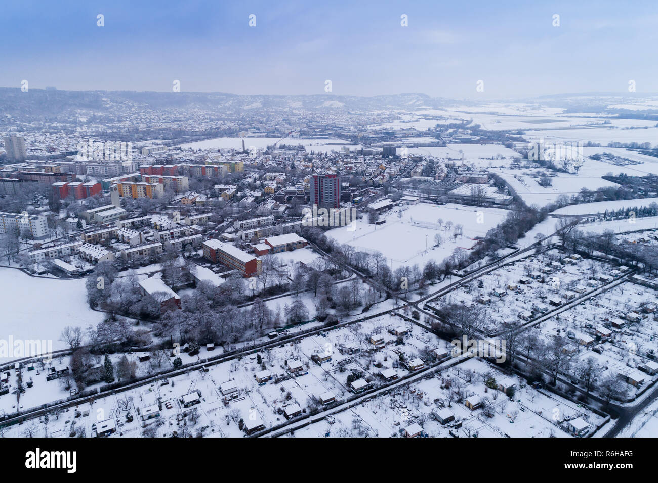 winter landscape from a bird's eye view Stock Photo - Alamy