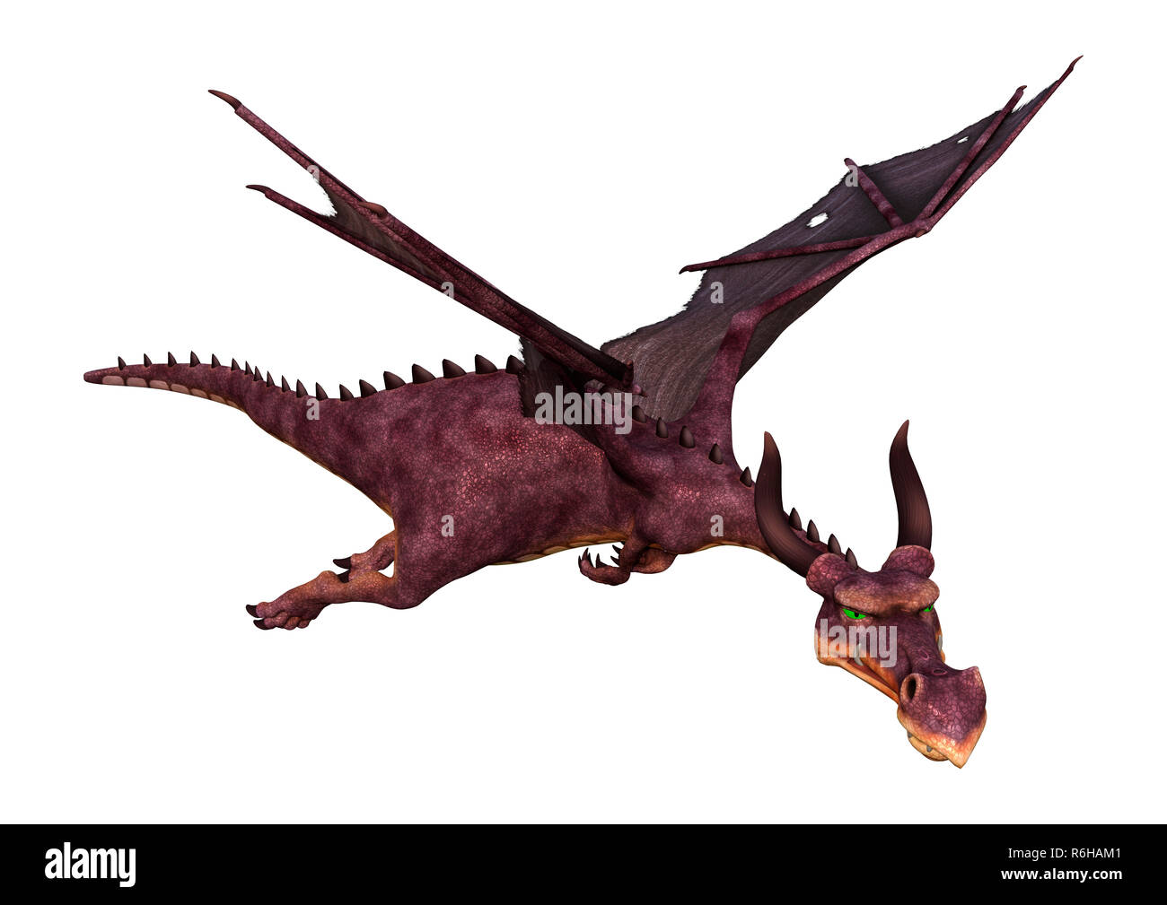 3D Rendering Fantasy Dragon on White Stock Photo - Alamy