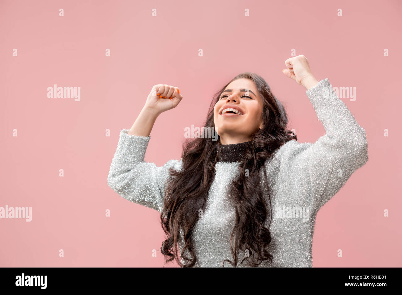 I won. Winning success happy woman celebrating being a winner. Dynamic ...