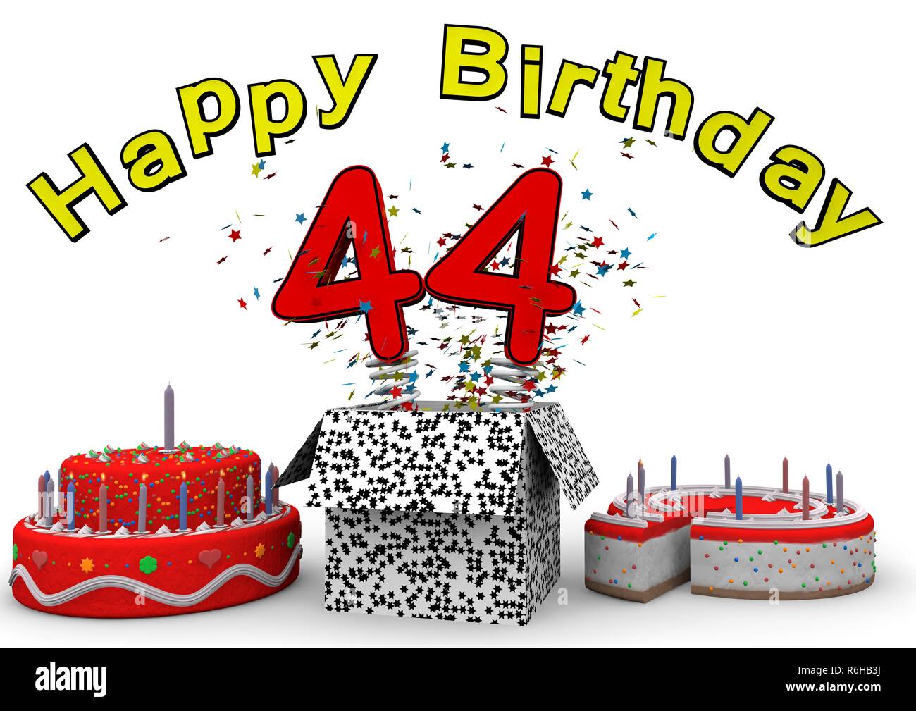 Happy birthday years 44 anniversary of the birthday hi-res stock ...