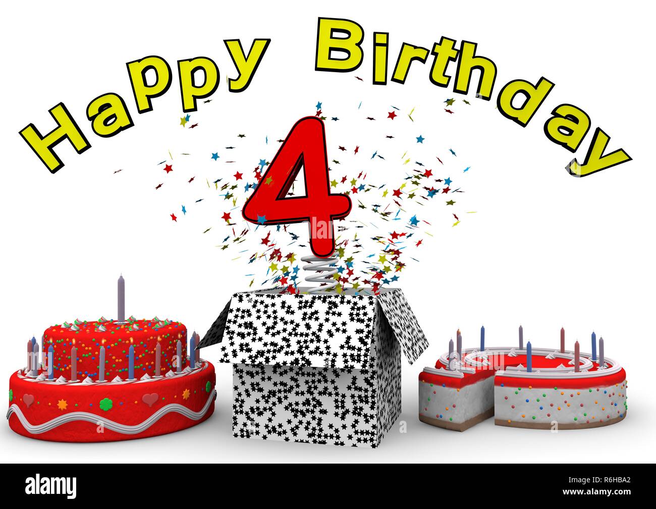Happy fourth birthday present hi-res stock photography and images - Alamy