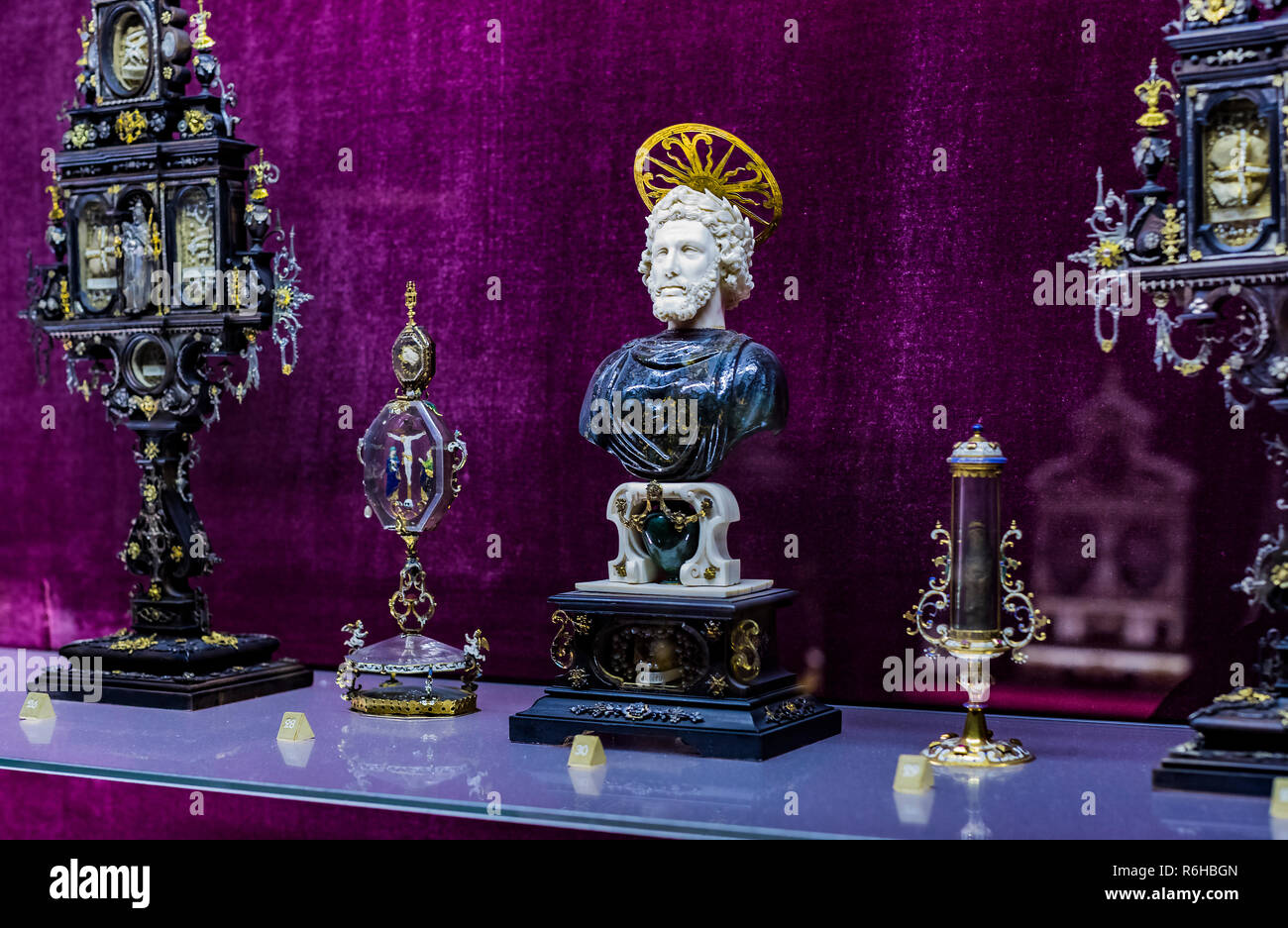 MUNICH, GERMANY - NOVEMBER 27, 2018 : The collection of holy relics in ...