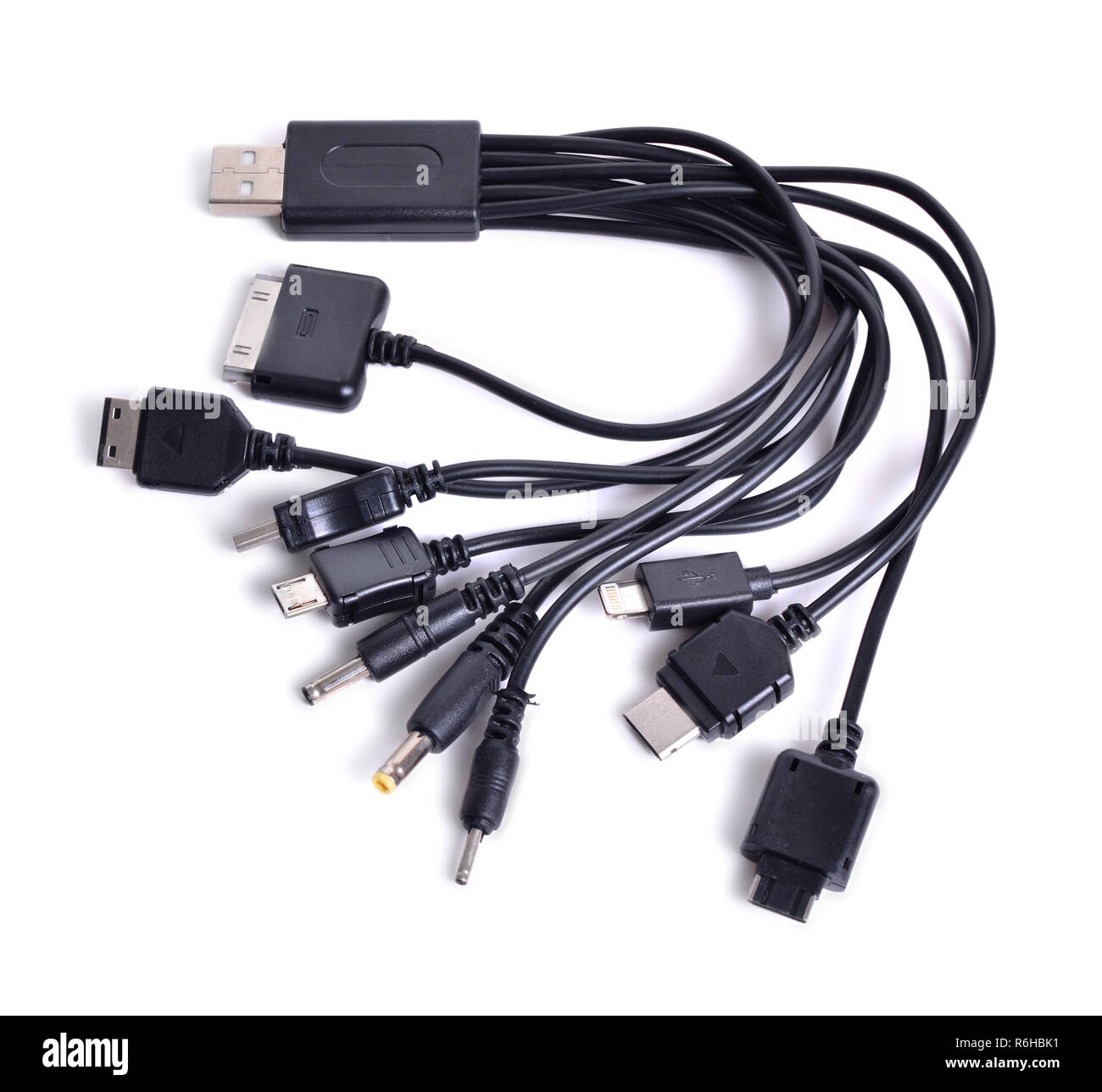 Adapter with different connector jacks. Isolated on white background ...