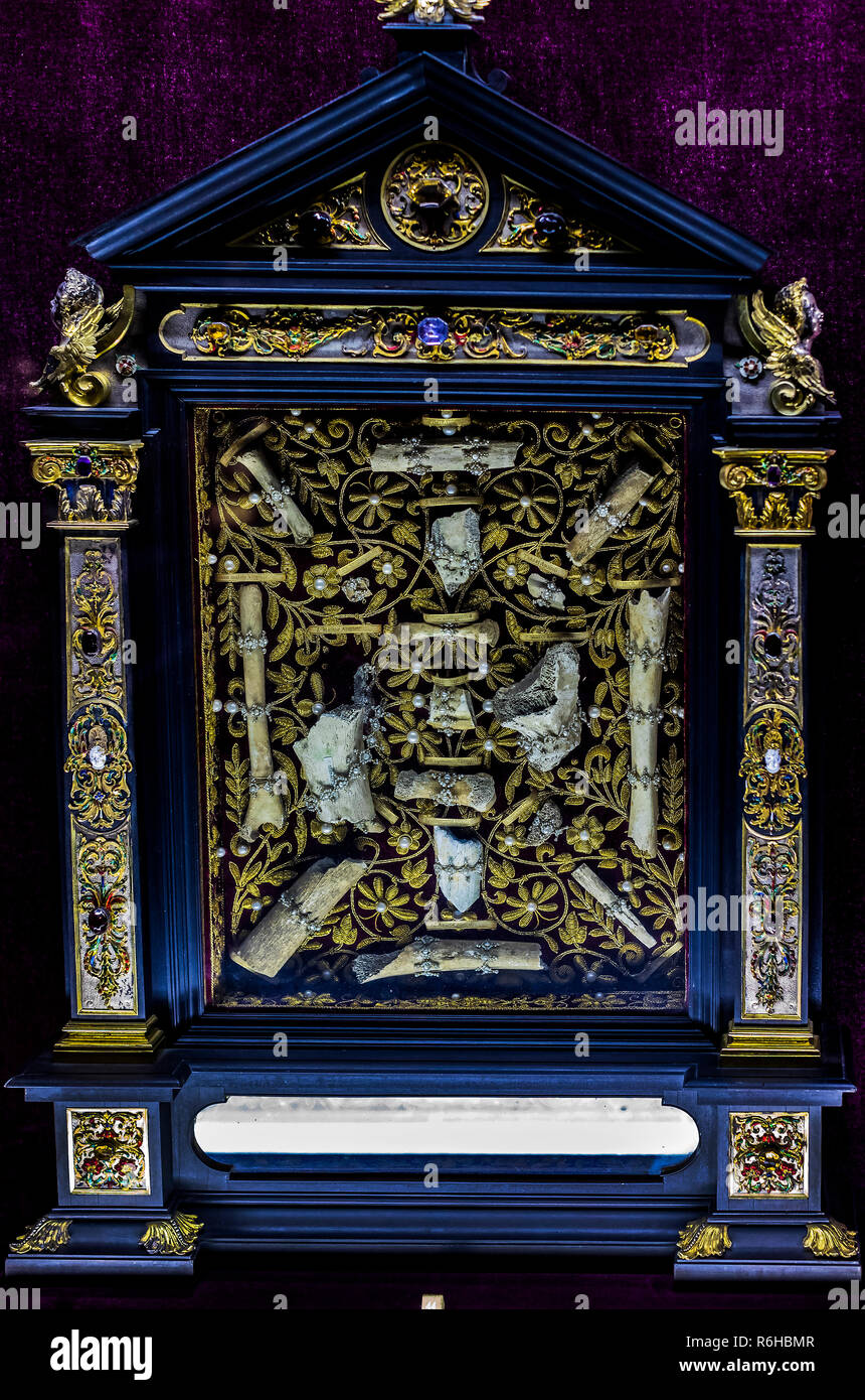 MUNICH, GERMANY - NOVEMBER 27, 2018 : The collection of holy relics in ...