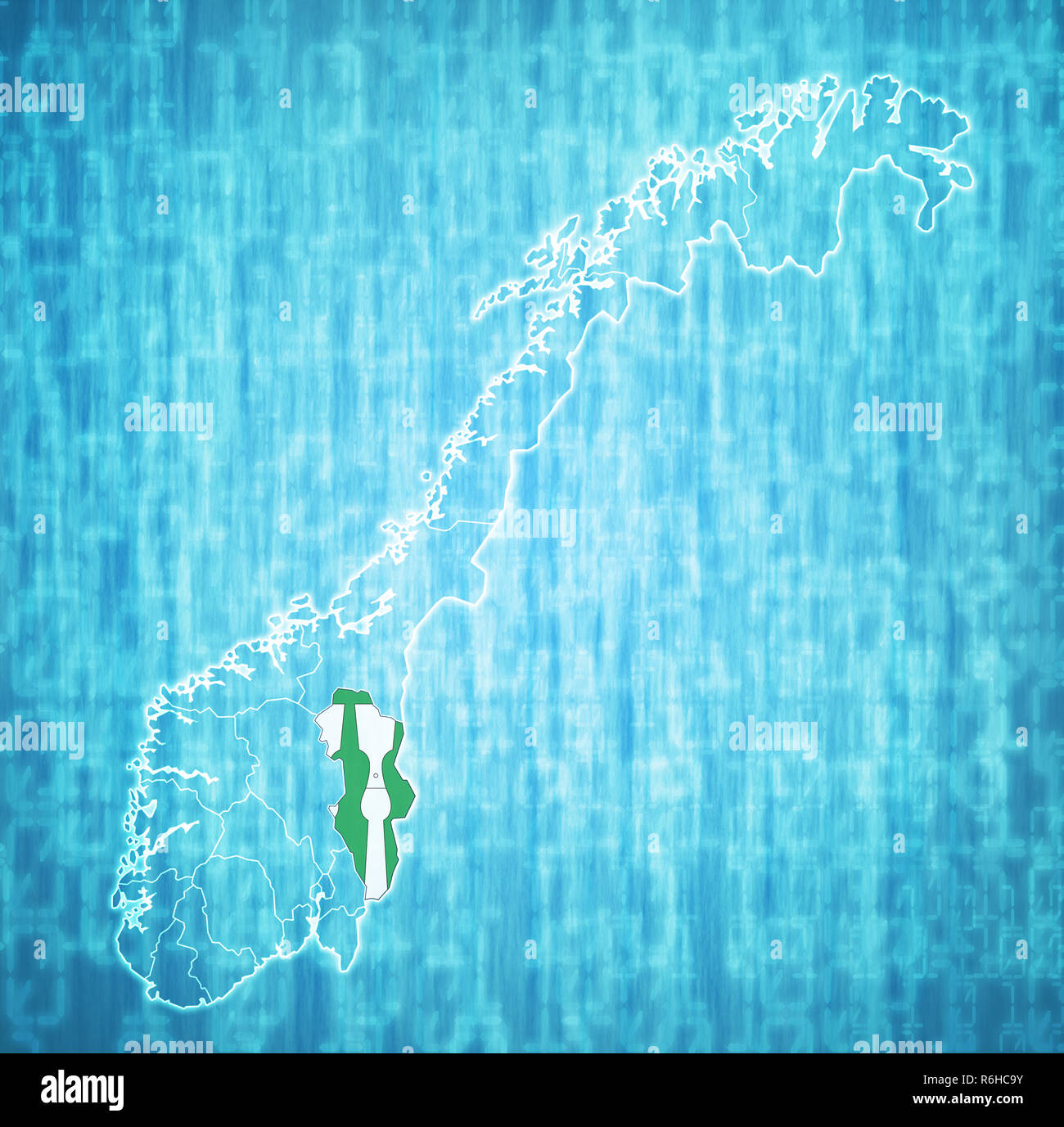 Hedmark region on administration map of norway Stock Photo - Alamy