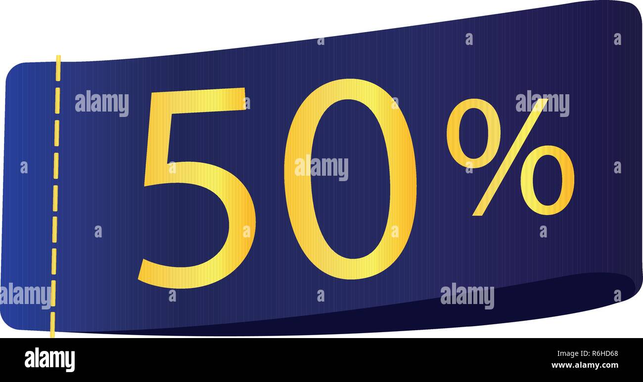 Blue tag 50 .Isolated on white background. Vector icon Stock Vector ...