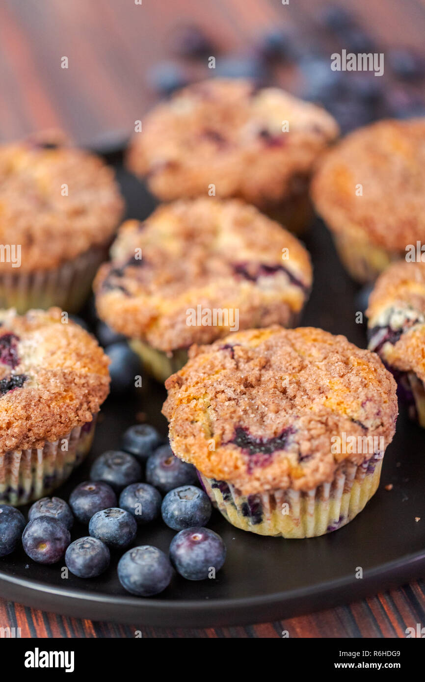 Homemade blueberry muffins made with organic ingredients Stock Photo ...