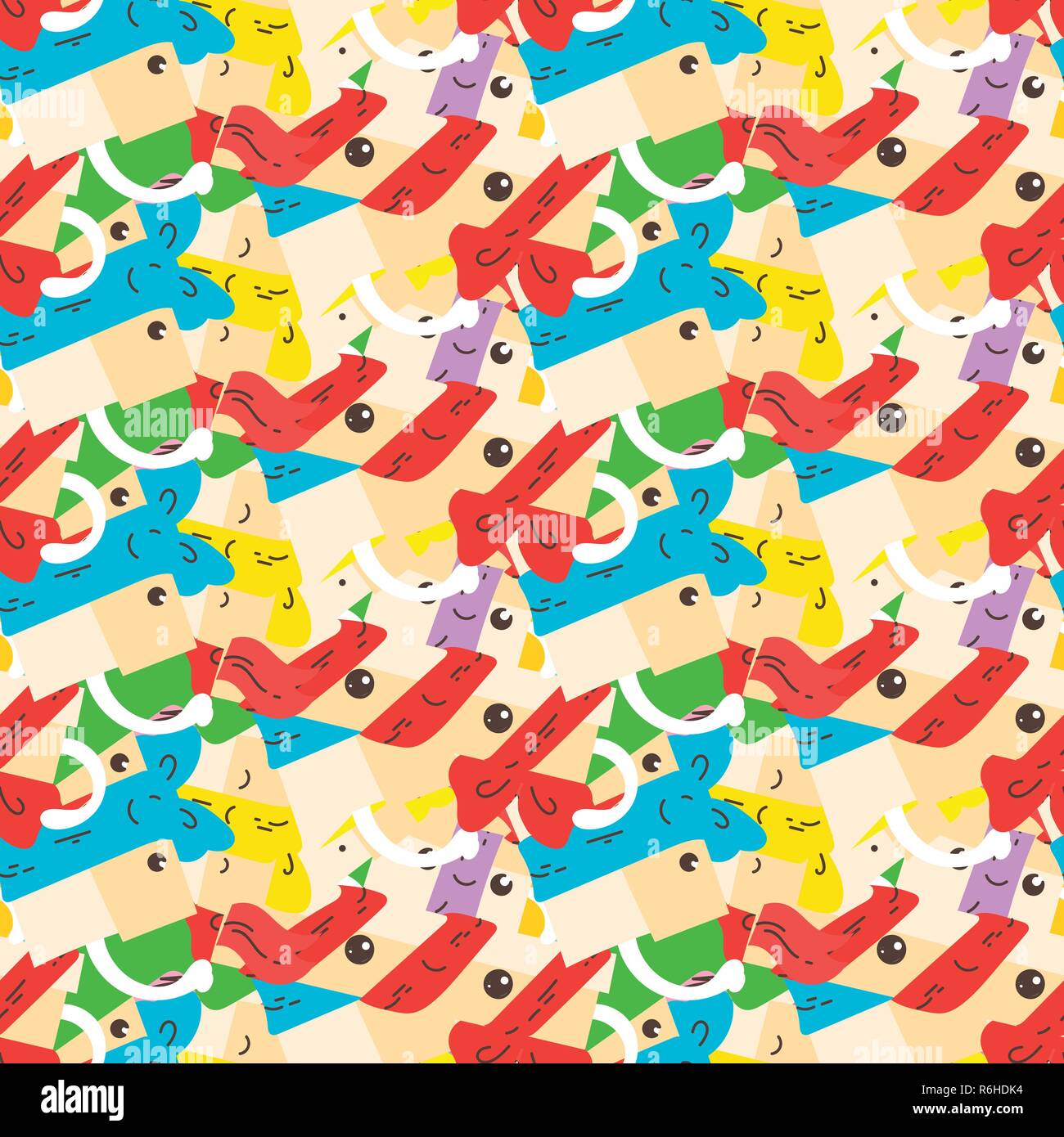 Funny doodle seamless pattern with gift boxes. Cute for prints, cards ...