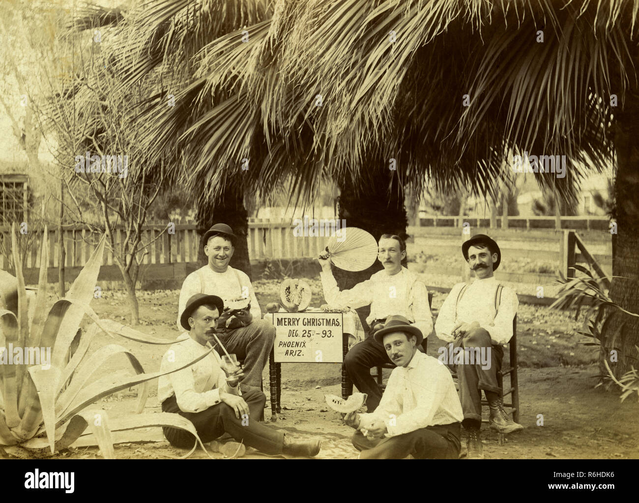 Historic view of Christmas,Phoenix, Arizona Territory ca 1890s Stock ...