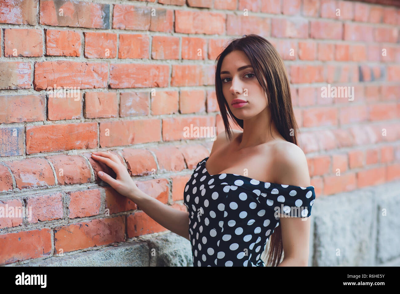 Laughing Fashion Woman in City Street in Europe. Smiling Trendy Girl in ...