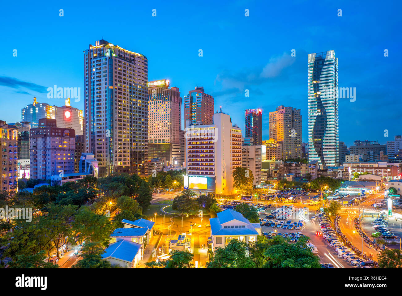 skyline of Taichung, Taiwan at night Stock Photo - Alamy